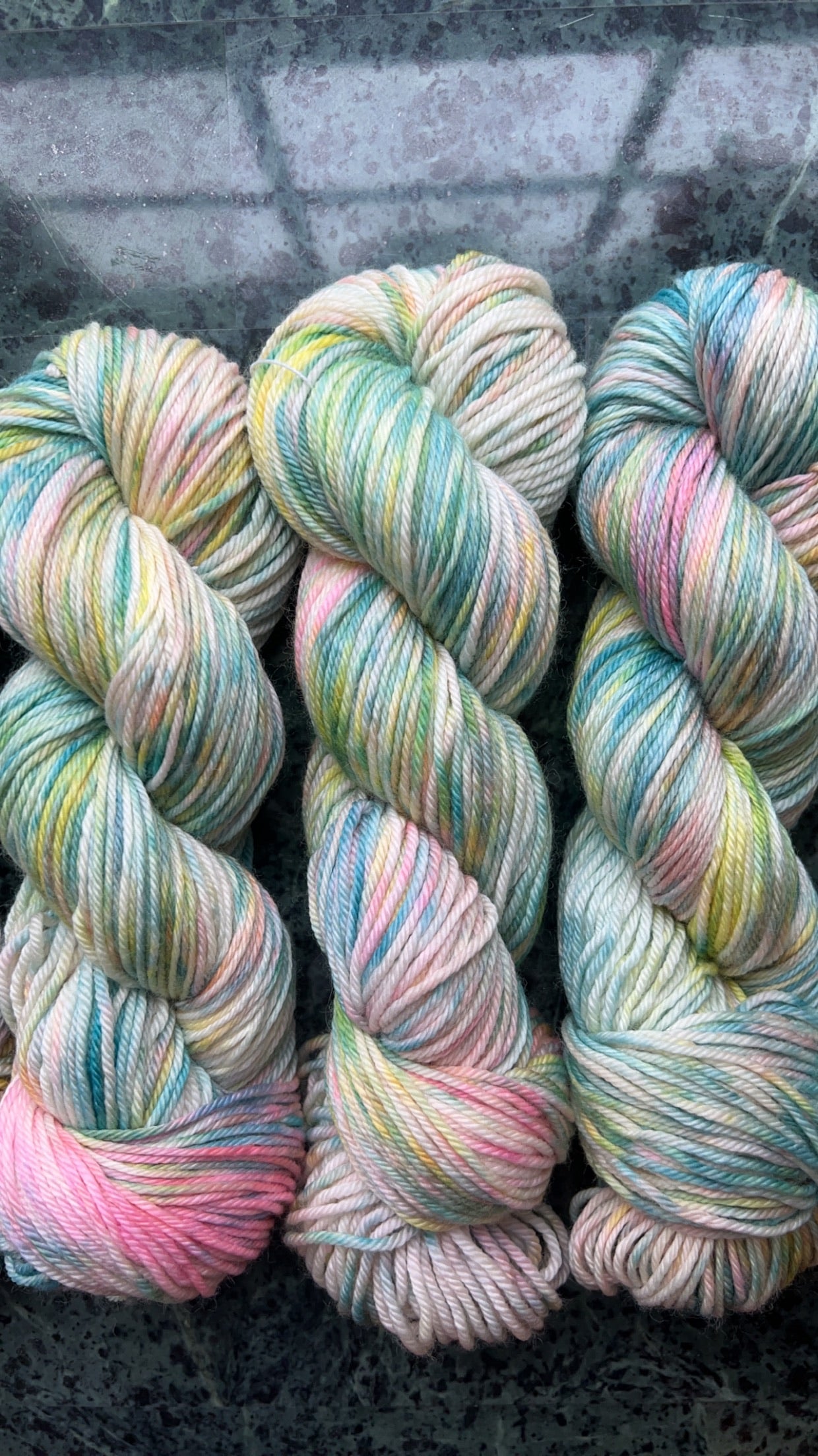 Cereal Milk - Custom-Dyed Merino Yarn in Pastel Pink, Blue, Yellow, and ...