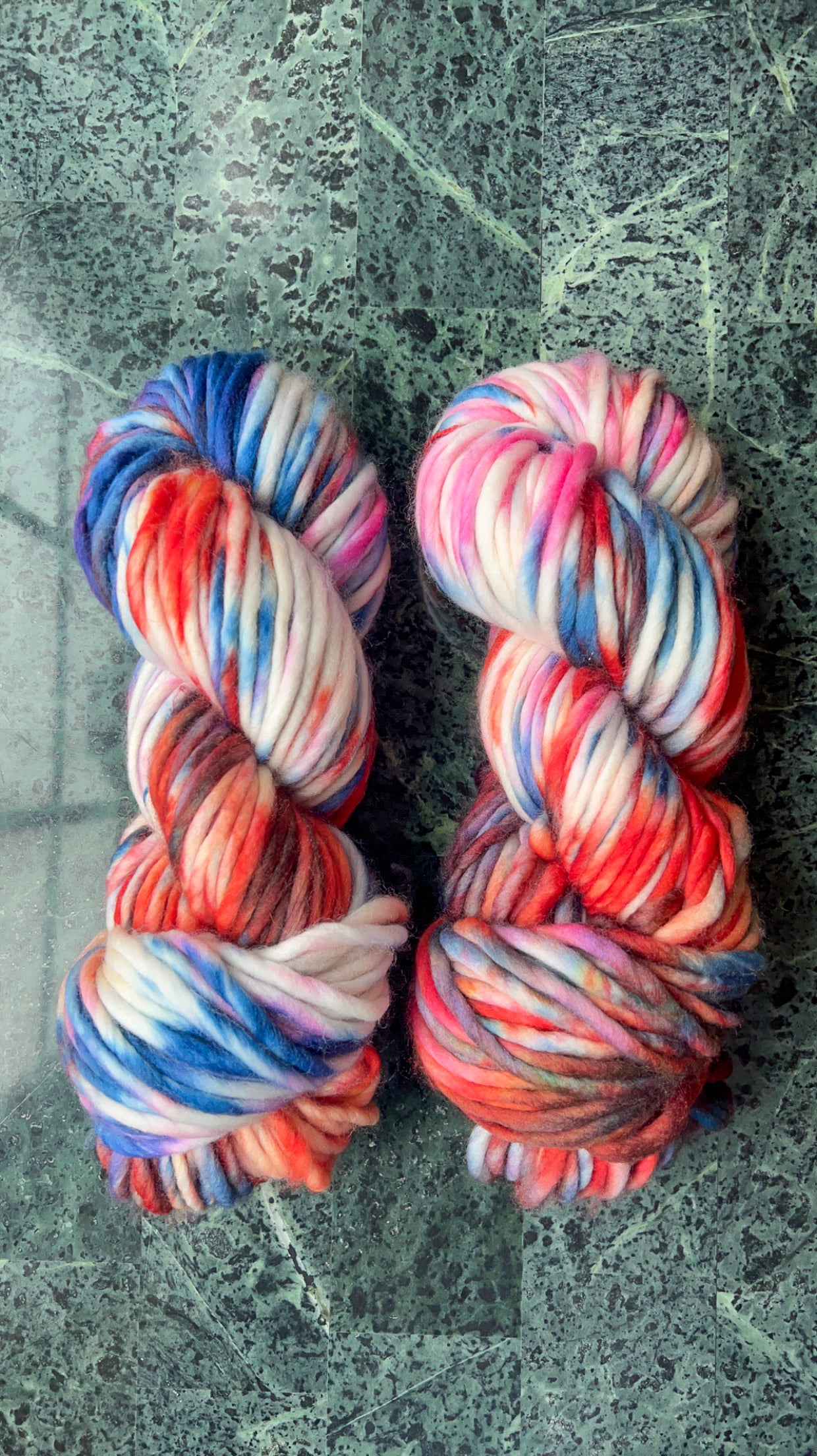 Rocket Pop - Custom-Dyed Super Bulky Merino Wool Yarn in Red, White ...